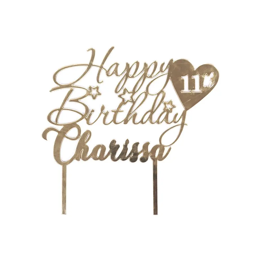 Personalized Gold Acrylic Cake Topper from CustomWish