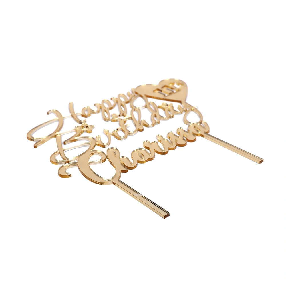 Personalized Gold Acrylic Cake Topper from CustomWish