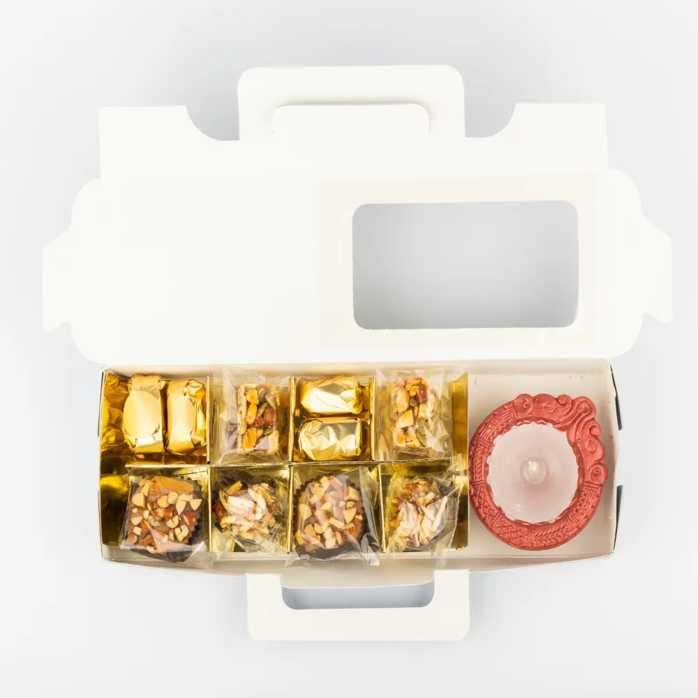 Dry Fruit Delicacy & Diya Box | Premium Festive Gift
